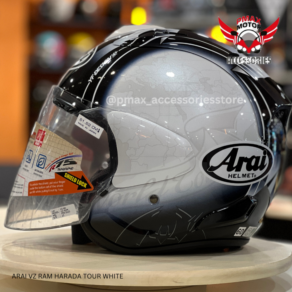 ARAI HELMET VZ RAM OPEN FACE HARADA TOUR WHITE 100% ORIGINAL MADE IN ...