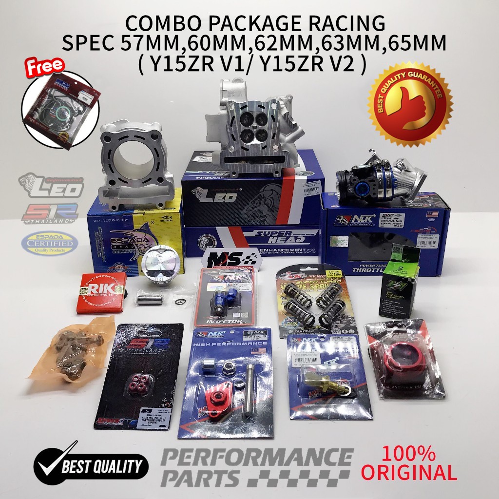 COMBO LEO THAILAND (Y15ZR) RACING SPEC 57MM, 60MM,62MM, 63MM, 65MM (Y15ZR V1/V2) KOMBO MOTOR ...