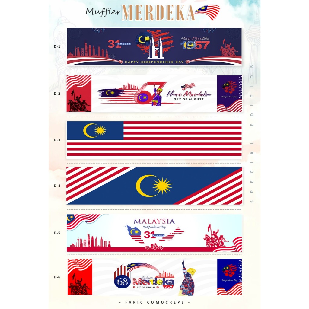 🎀Merdeka 2025 Edition 🎀 Stylish Korean silk Finish Muffler Scarf for ...