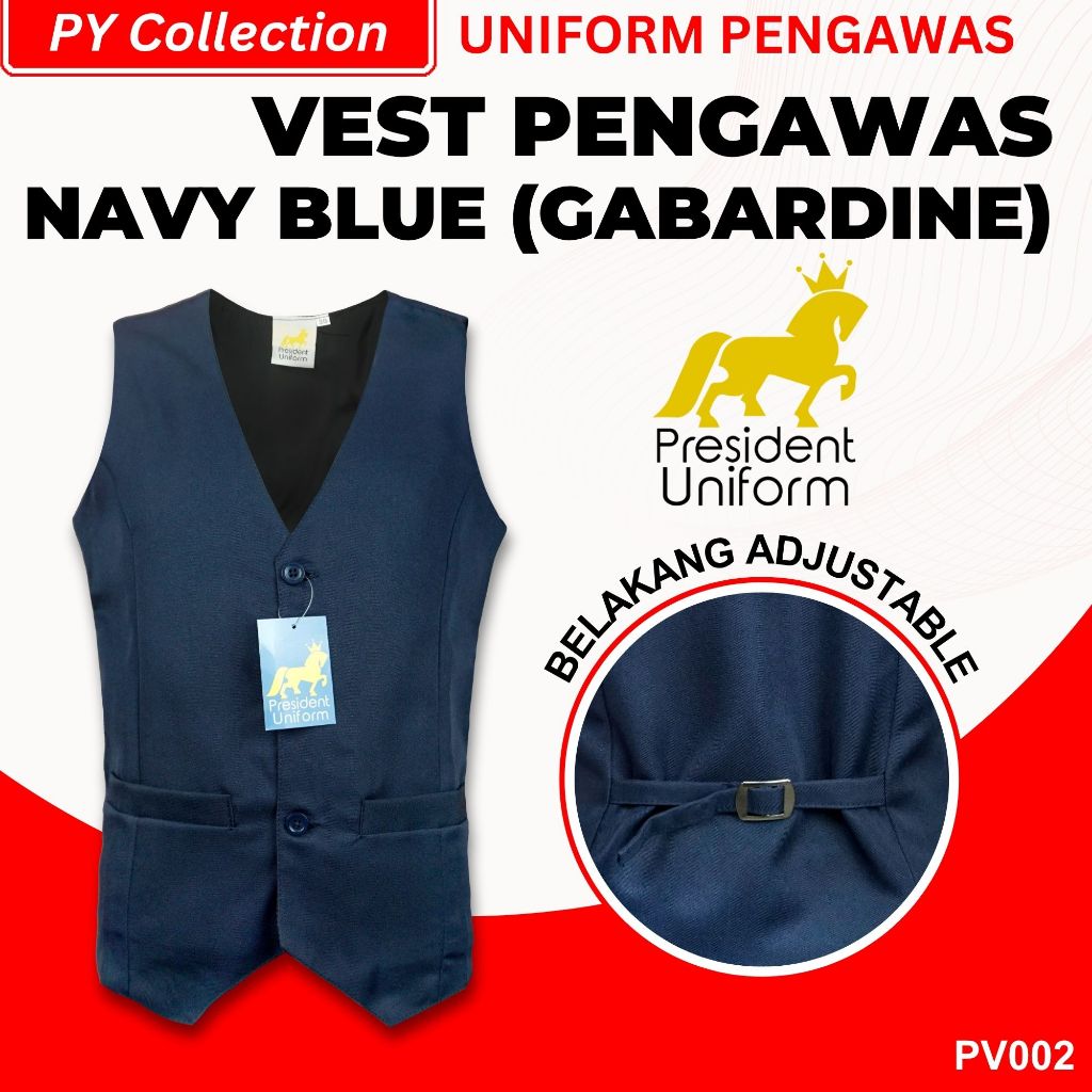 🔸 PV002 - VEST BIRU / NAVY BLUE PENGAWAS READY STOCK !!! VEST SEKOLAH ...