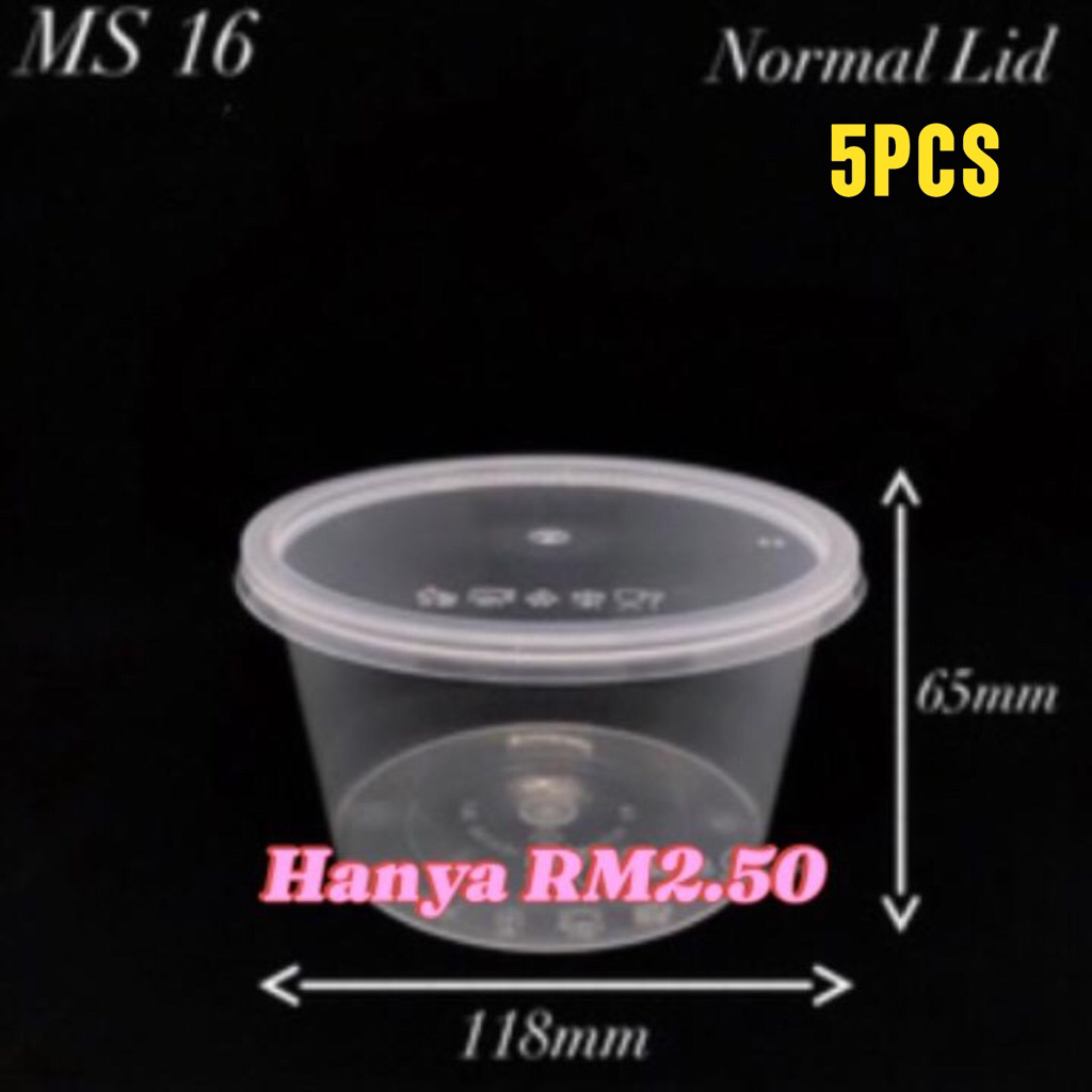 (341) MS Venture - Microwave Round Container MS 16, Disposable Plastic ...