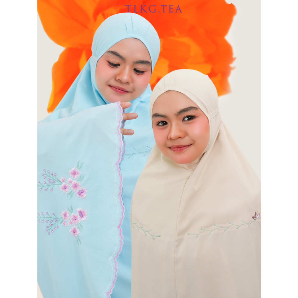MAELY | Tea Basic by Telekung Tea 2025 | Telekung Sulam Cotton + Bag ...