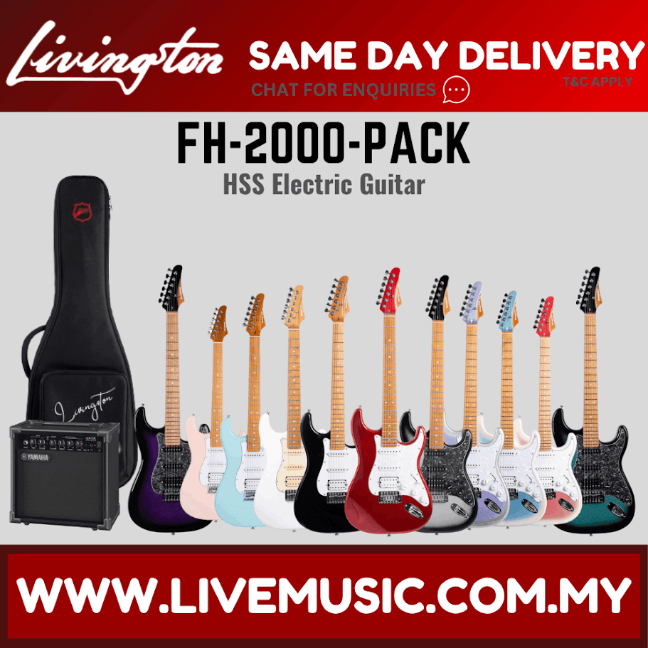Livingston FH-2000 Stratocaster HSS Electric Guitar w/GA15II Amplifier ...