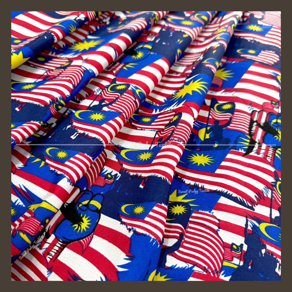 Kain Corak Merdeka / Polyester Cotton Corak Merdeka / Merdeka Printed ...