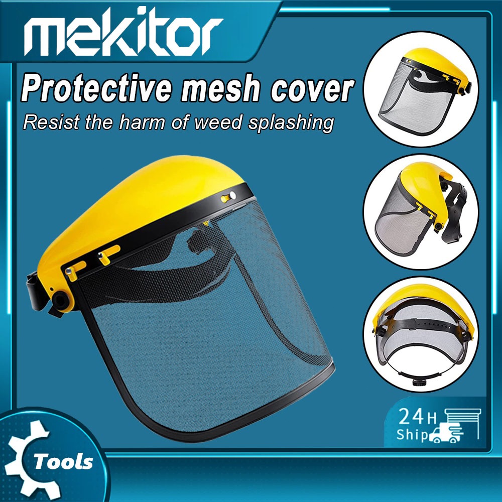 Mekitor helmet mesin rumput face shield topi mask mesin rumput ...