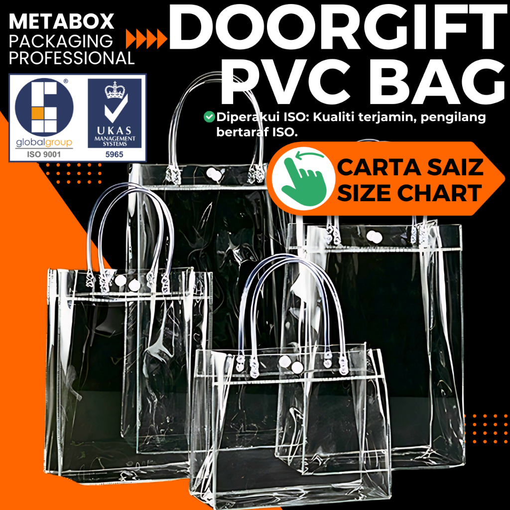 Transparent PVC Gift Bag Doorgift Plastic Goodies Bag for Wedding Party ...