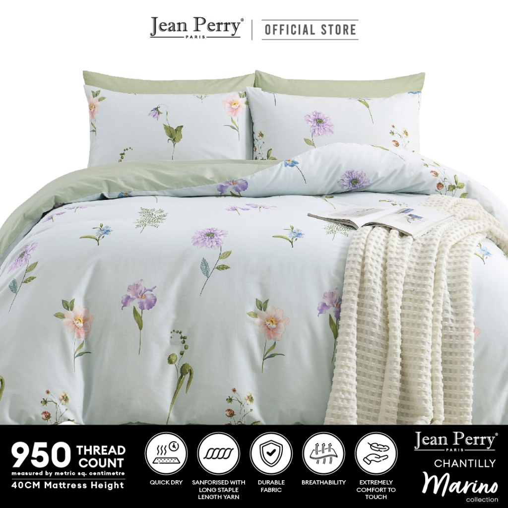 Jean Perry Marino Comforter Set - 100% Combed Cotton Sateen 950TC ...