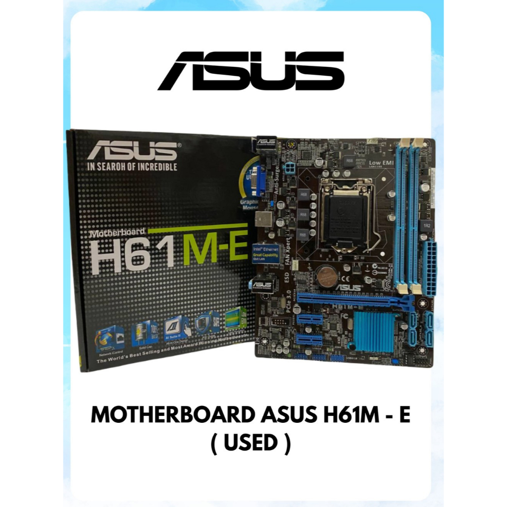( USED ) ASUS H61M-E Intel Socket LGA 1155 Micro ATX Motherboard DDR3 ...