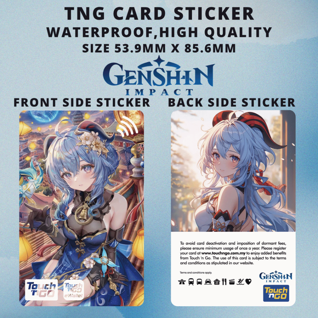 Genshin Impact Ganyu - Card Sticker/Touch n Go Card Sticker Cover ...