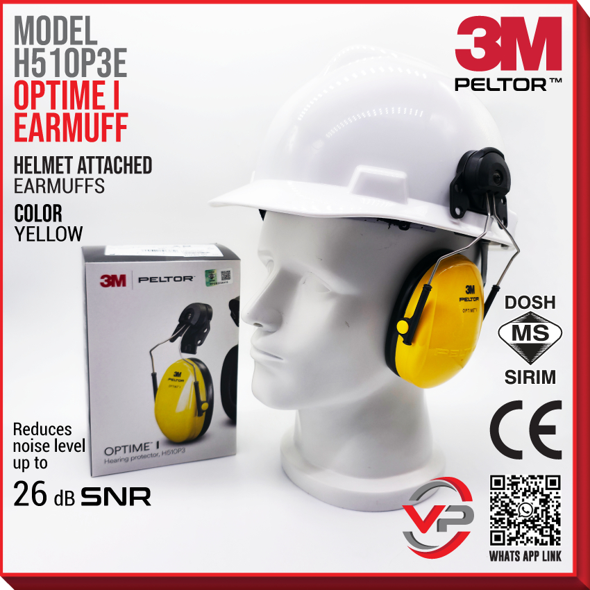3M™ H510P3E-405-GU PELTOR OPTIME I SIRIM DOSH SAFETY EARMUFFS/HELMET ...