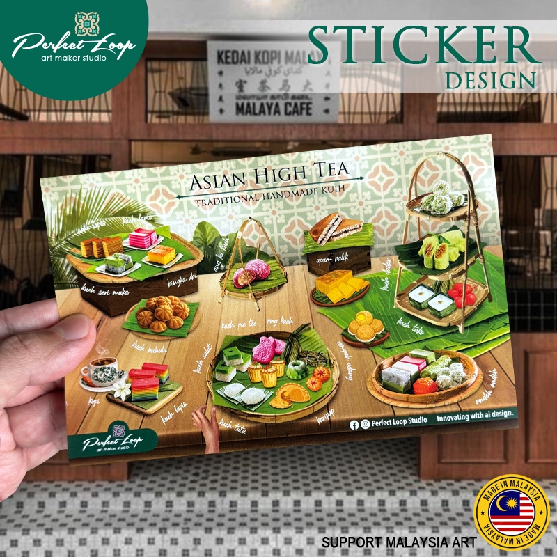 Sticker Design Malaysia Traditional High Tea Kuih (Pelekat Reka Bentuk ...