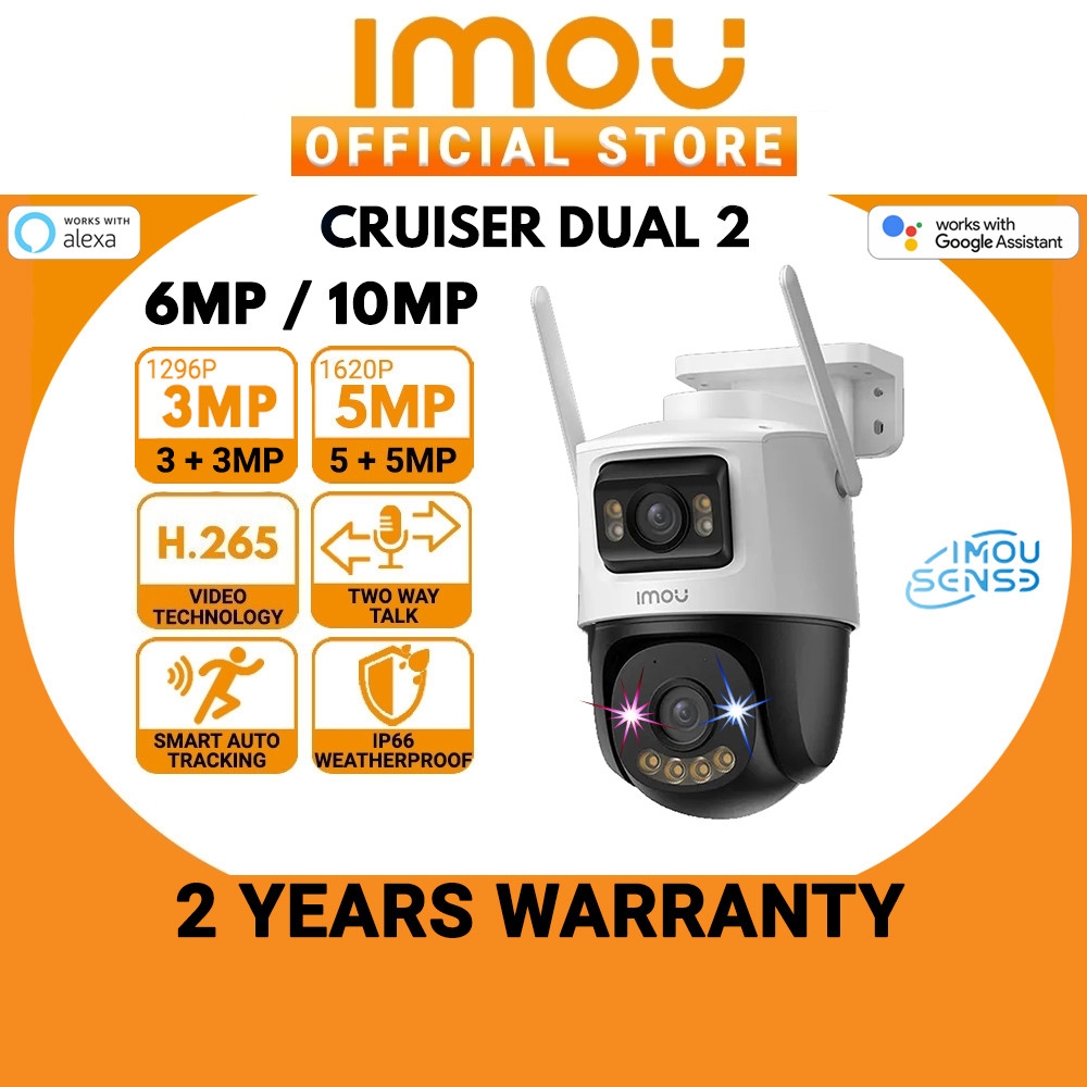 Imou Cruiser Dual 2 Dual Lens Two Way Talk Full Color Night Vision WiFi ...