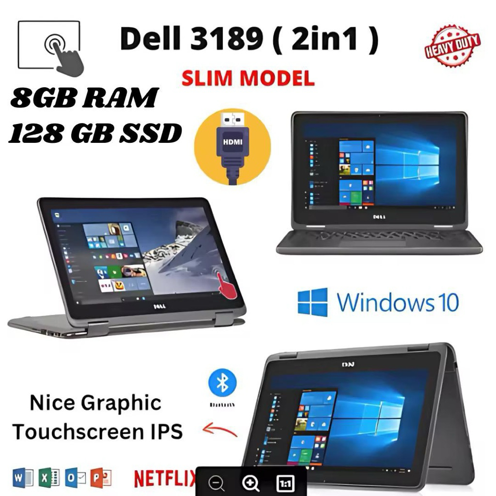 Dell Chromebook 2 in 1 (Touch Screen + Play Store) - Intel Celeron ...