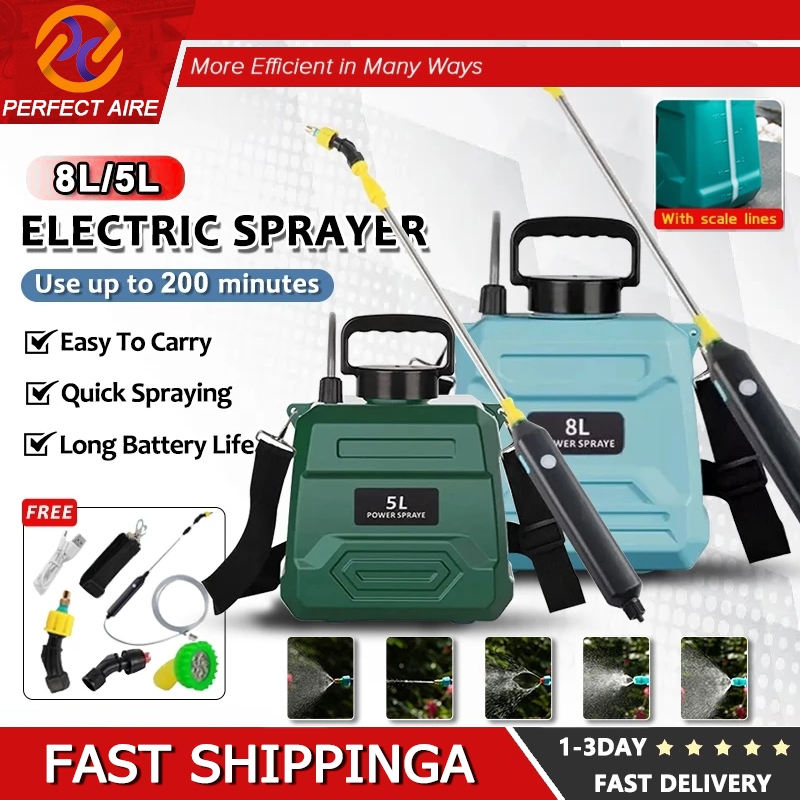 Penyembur Elektrik 8L/5L Penyembur Automatik Pertanian Knapsack Alat ...