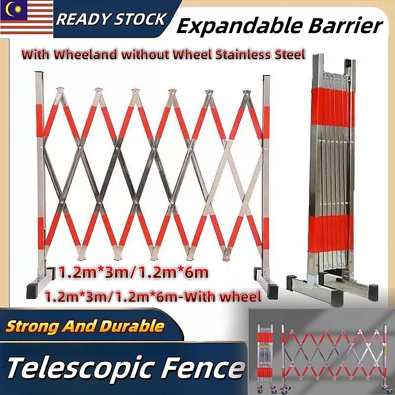 EXTENDABLE SAFETY GATE (1.2m*3m/6m)Telescopic Fence, Heavy Duty Metal ...