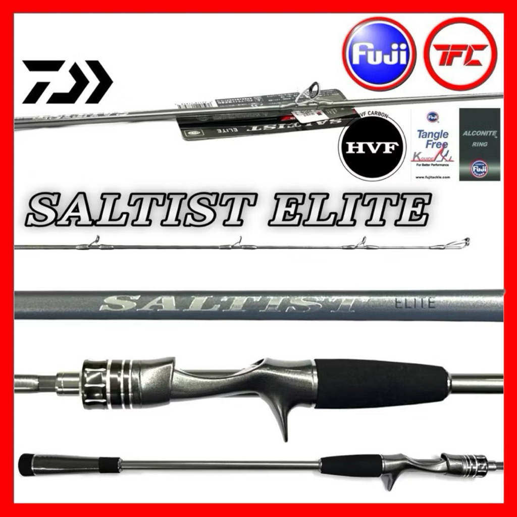 2023 DAIWA Saltist Elite 23’ LJ CJ Overhead & Spinning Joran Pancing Jigging Fishing Rod Light ...