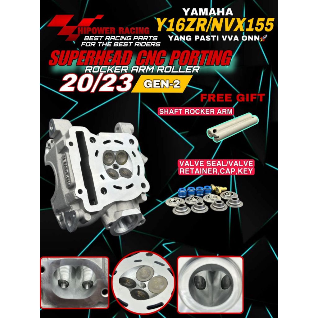 Y16 / MT15 / R15 / NVX155 Hipower Hi power racing CNC PORTING HEAD 22/ ...