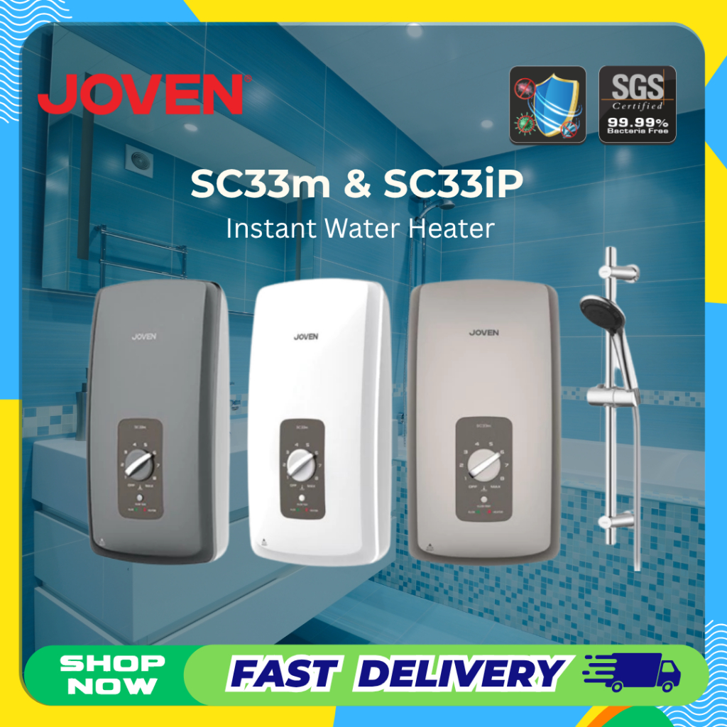 JOVEN Water Heater SC33m & SC33iP | Slim Design | Instant Shower Heater ...