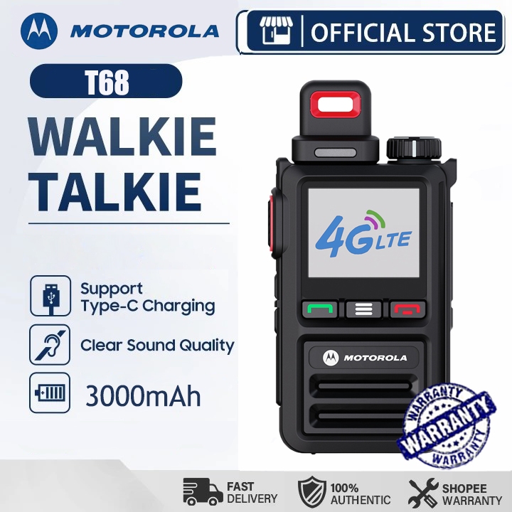 Motorola walkie talkie T68 5000KM 3000mAh SIM card 4G WIFI waterproof ...