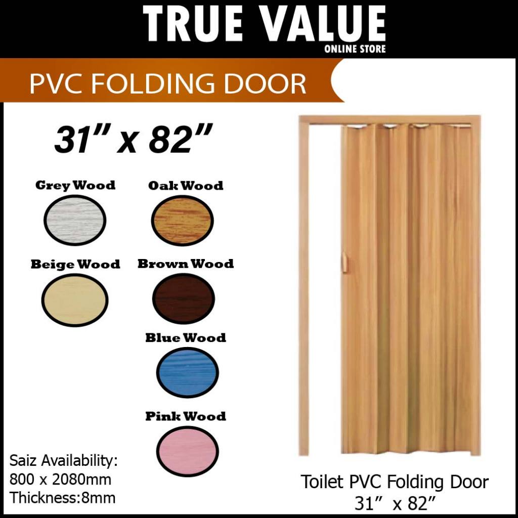 31” X 82” PVC Folding Door Toilet Door Room Divider Pintu Tandas Lipat ...