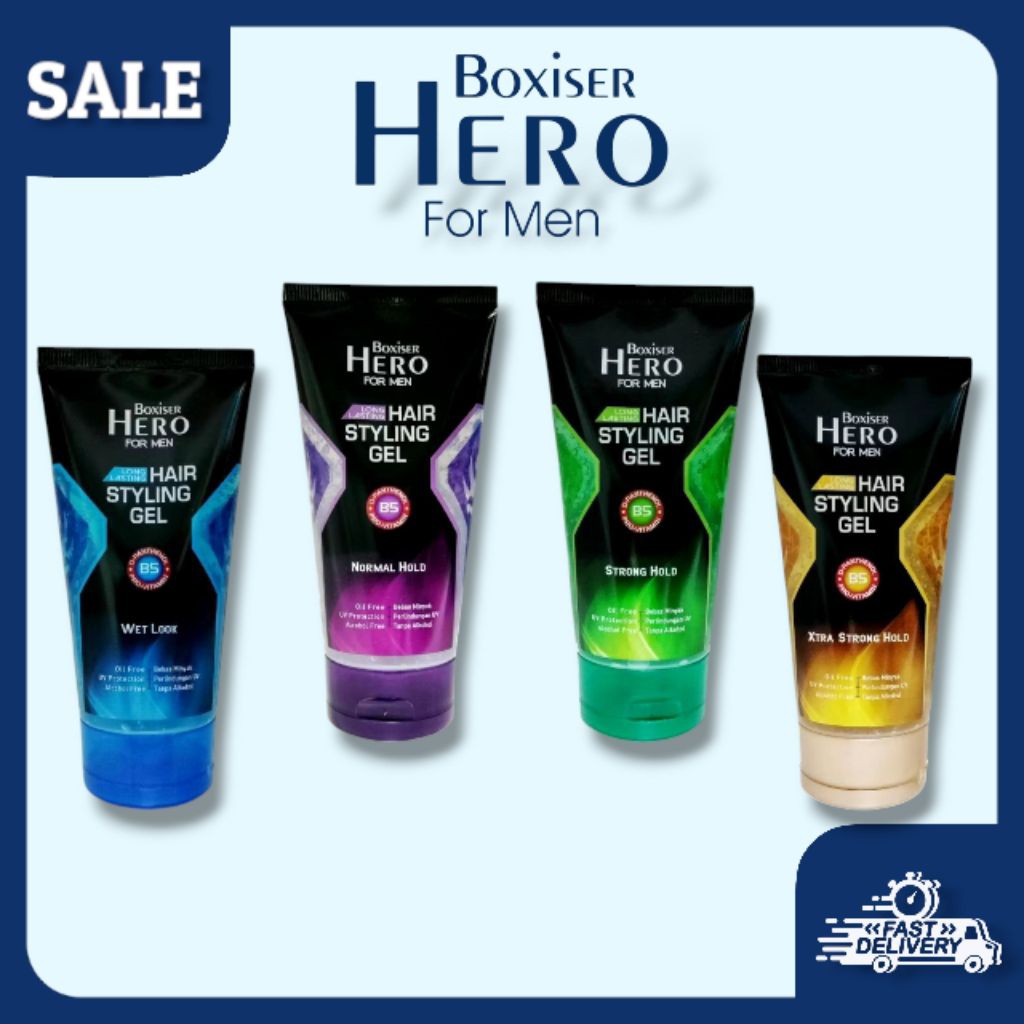 BOXISER HERO STYLING HAIR GEL | WET LOOK | NORMAL HOLD | STRONG HOLD ...