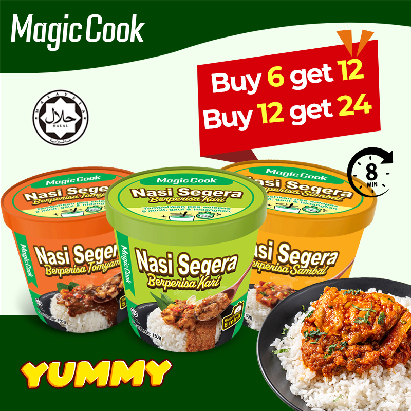 【Buy 6 Get 12】Magic Cook Nasi ready to eat travel In 8 Min Instant Rice ...