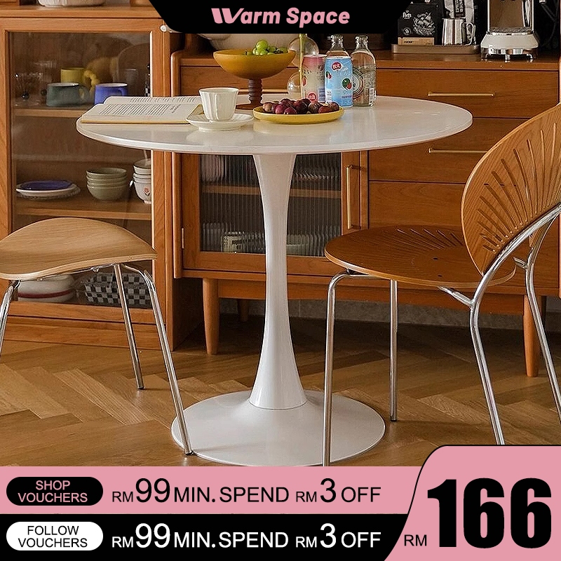 80CM Meja Makan Bulat Nordic Round Table Dining Table Meja Bulat Cafe ...