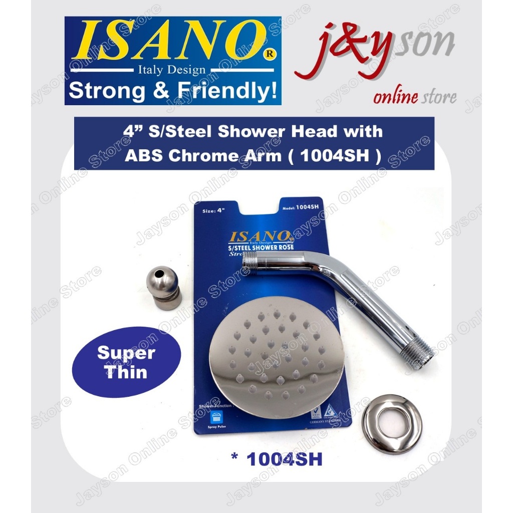 ISANO 4" 1004SH Stainless Steel Shower Rose with arm | Shopee Malaysia