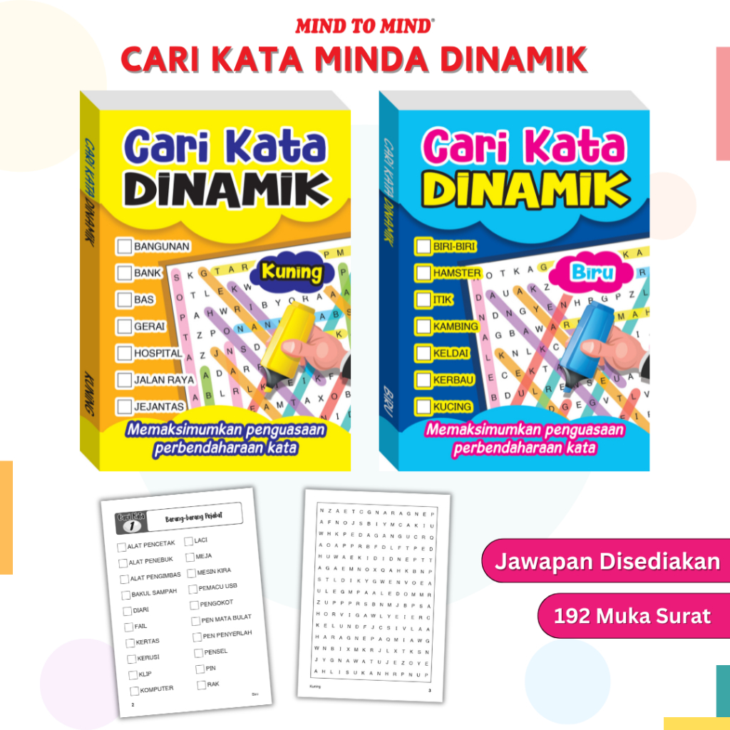 Cari Kata Minda Dinamik 90 Aktiviti Cari Kata Bahasa Malaysia | Shopee ...