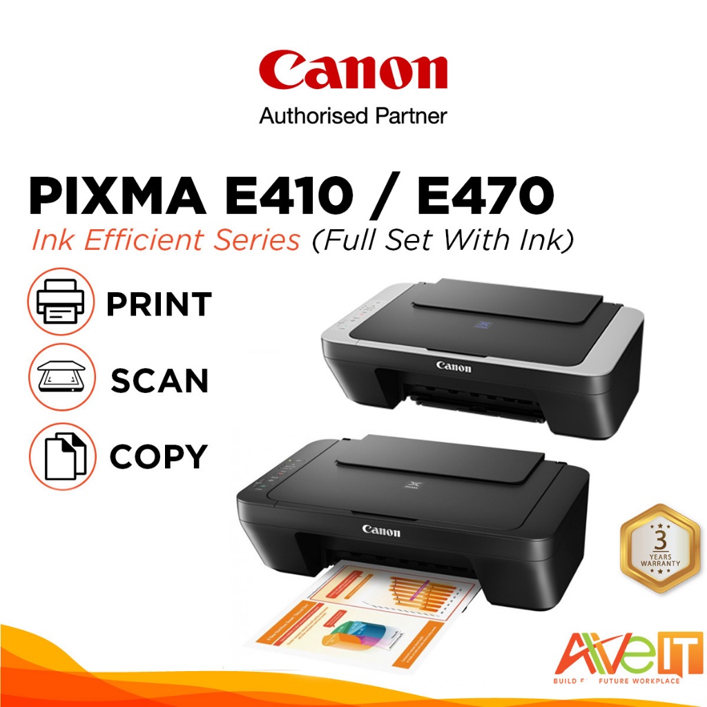 Canon Pixma E410 / E470 Printer 3 in 1 (Print Scan Copy) | Shopee Malaysia