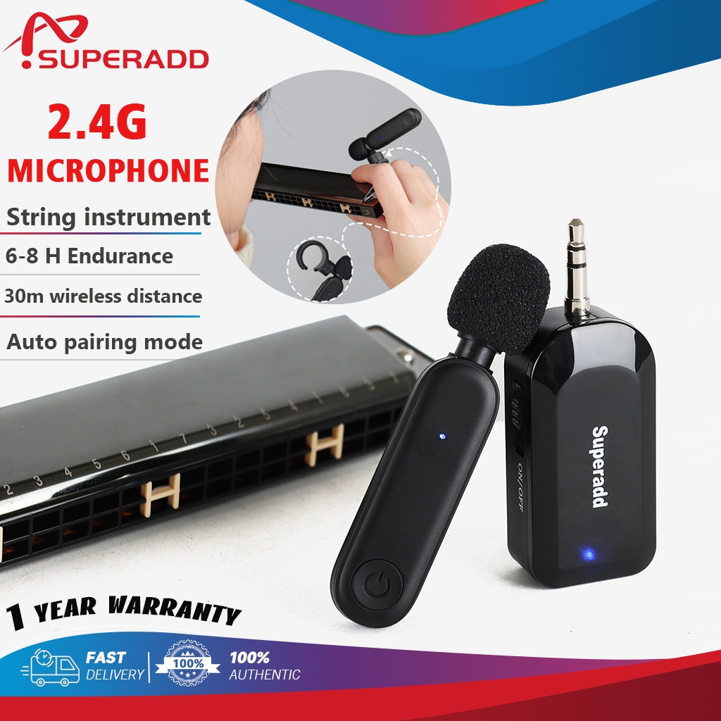 2 4g Wireless Ring Style Harmonica Wireless Pickup Microphone