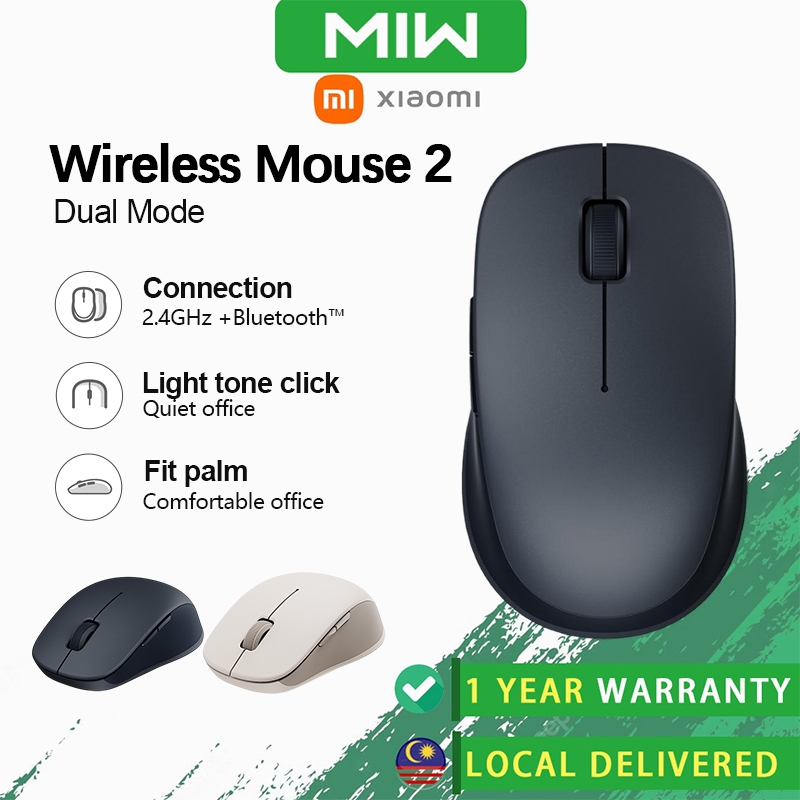 Xiaomi Dual-mode Wireless Mouse 2 Silent Mice 1200DPI Convenient Side ...
