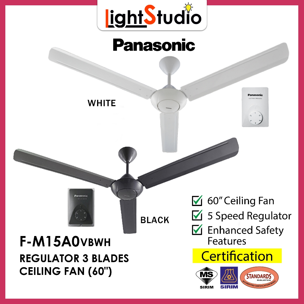 PANASONIC Regulator 3 Blades 60" Ceiling Fan FM15A0VBWH | Shopee Malaysia