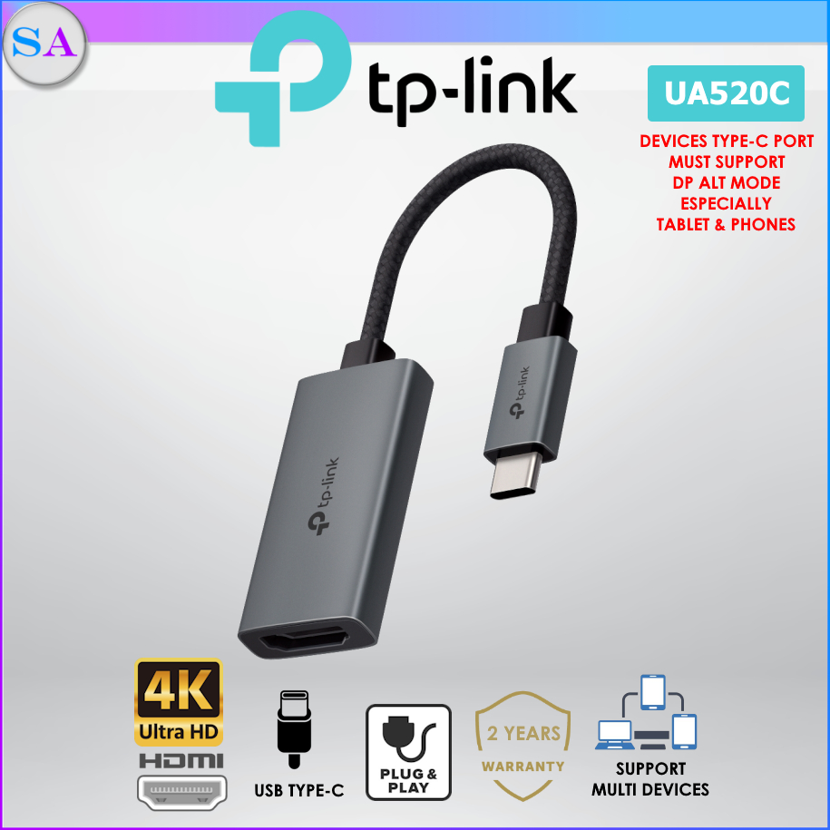 TP-Link UA520C USB Type C to HDMI Adapter for USB-C / Type-C Devices ...
