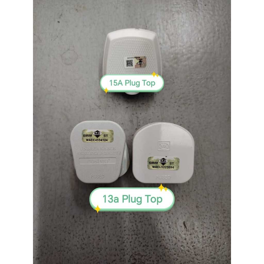 [SIRIM] 3 Pin Plug Top 13A 15A / Kepala Plug | Shopee Malaysia