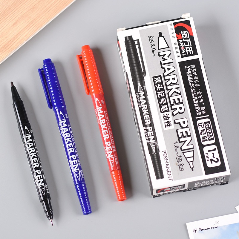 Double Head Permanent Marker Pen For Marking Writing Draw Use (Blue ...