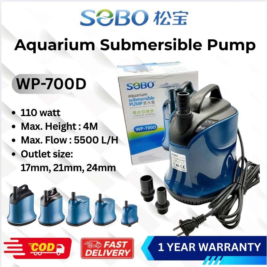 SOBO Water Pump Aquarium Pump Submersible Water Pump WP-100D~WP-700D ...