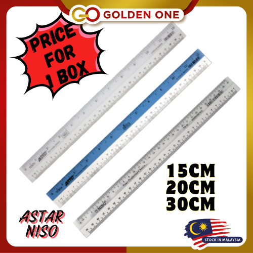 【1BOX=36PCS/60PCS ! ! !】ASTAR / NISO PLASTIC RULER 15CM/20CM/30CM (SR6 ...