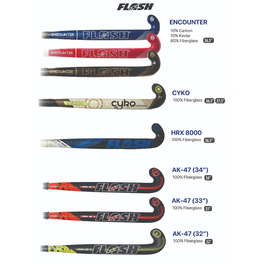 COMPOSITE STICK FLASH HOCKEY STICK 100% FIBERGLASS HOKI SPORT [READY ...