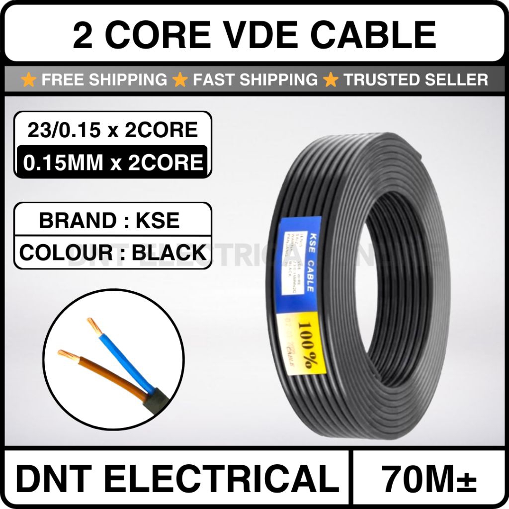 2 Core Wire Vde Cable - 23/0.15mm | 0.15mm 2 Core Cable | Multifuction ...