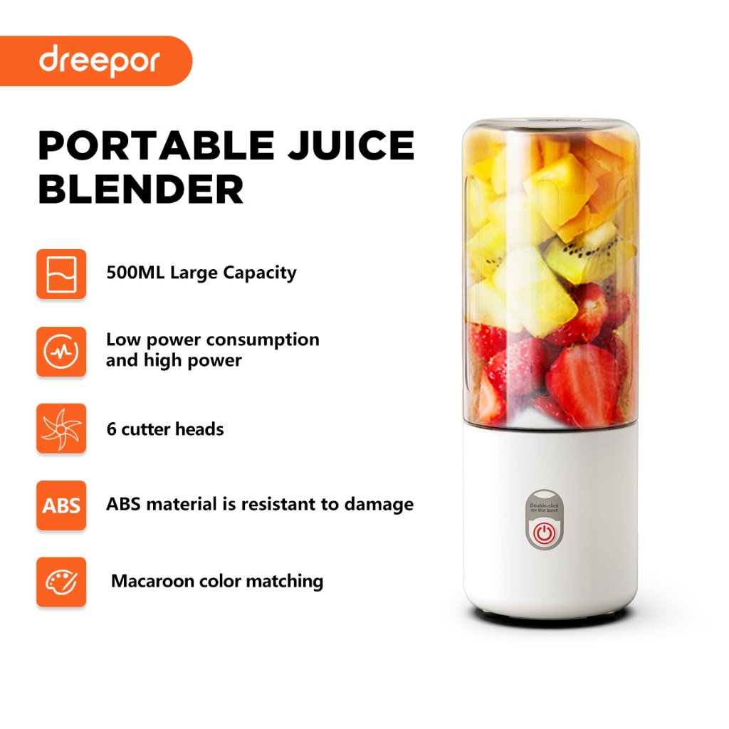 Dreepor Pengisar Jus 500ml Portable Wireless Fruit Juicer Blender Mini ...