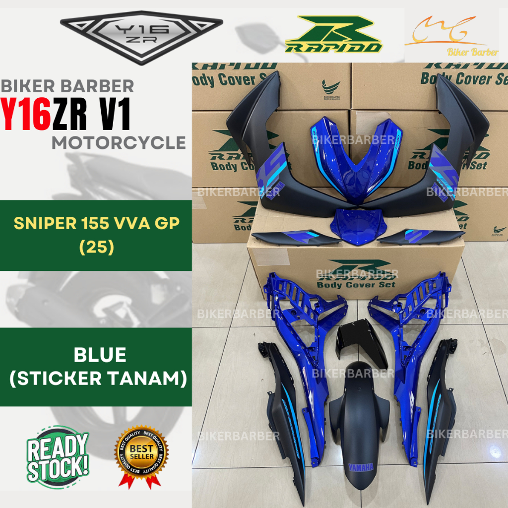 RAPIDO Coverset Yamaha Y16zr Sniper 155 VVA GP (25) Biru Blue Body ...