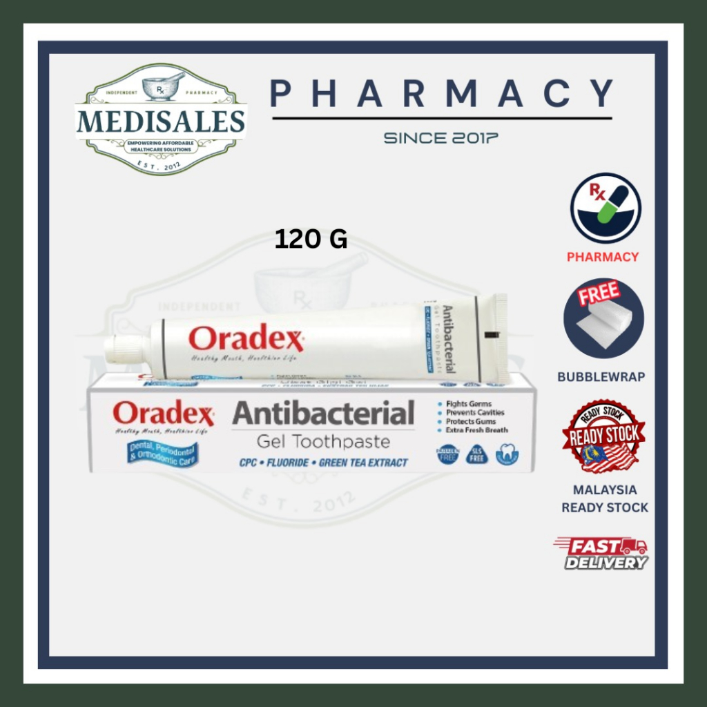 ORADEX ANTIBACTERIAL GEL TOOTHPASTE 120G (EXP 08/2027) | Shopee Malaysia
