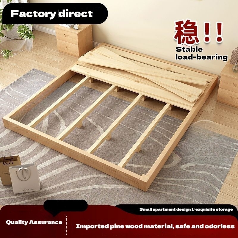 Katil Kayu Solid Wood Bed Frame 实木床- Single/Queen/King Wood Platform ...