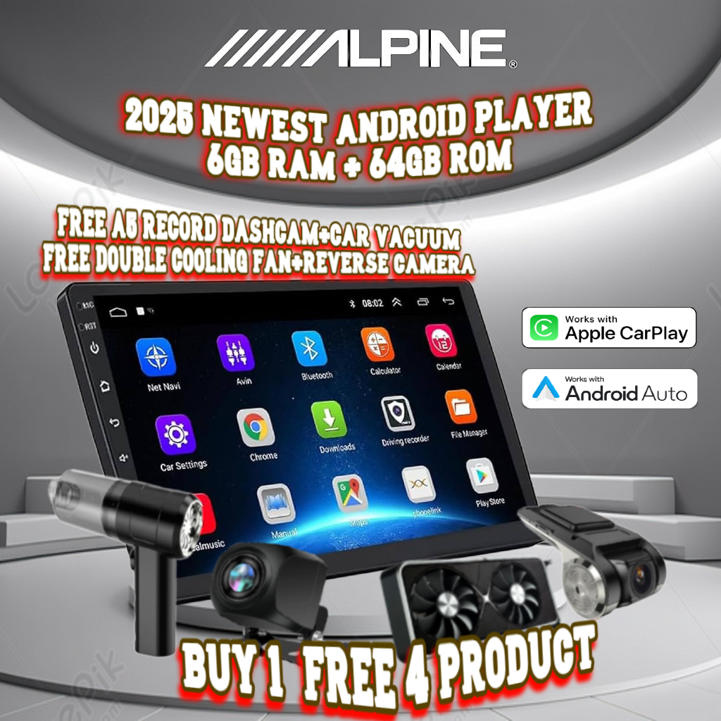 2025 [6GB RAM+64GB ROM] ALPINE STYLE Android Player 9"10" inch OCTA ...