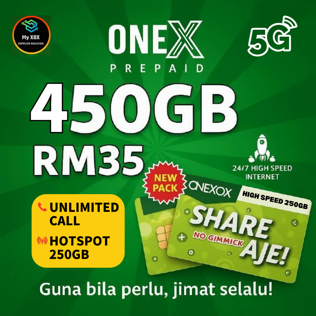 [ONEXOX Prepaid] 250GB High-Speed Internet + Unlimited Calls | RM35 ...