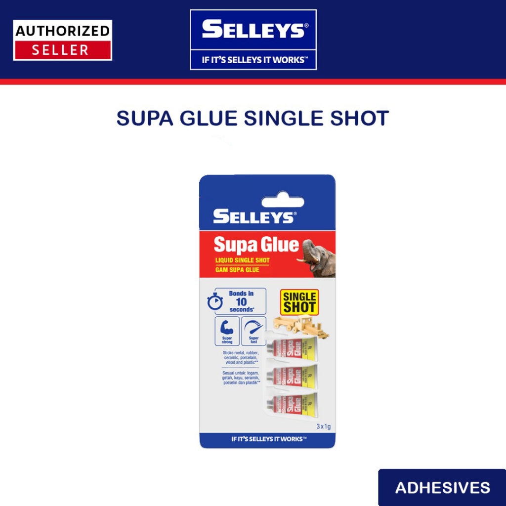 Selleys Supa Glue - Single Shot (3 x 1g) / Pakej Single Shot (3 x 1g ...