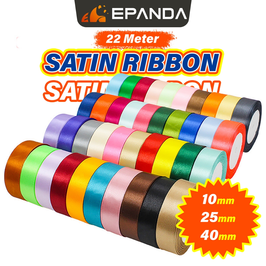 22M Satin Ribbon Gift Wrapping Flower Bouquet Reben Hiasan Hadiah Riben ...