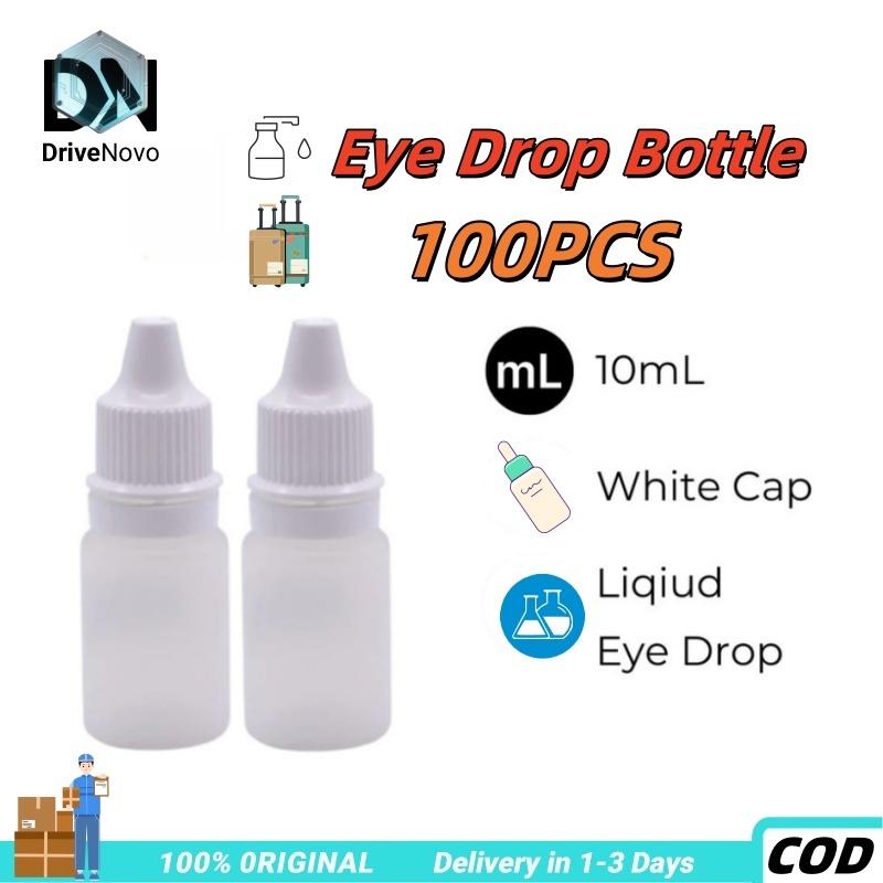 DriveNovo 100Pcs 10ml Eye Drop Bottles Squeezable Eye Liquid Dropper ...