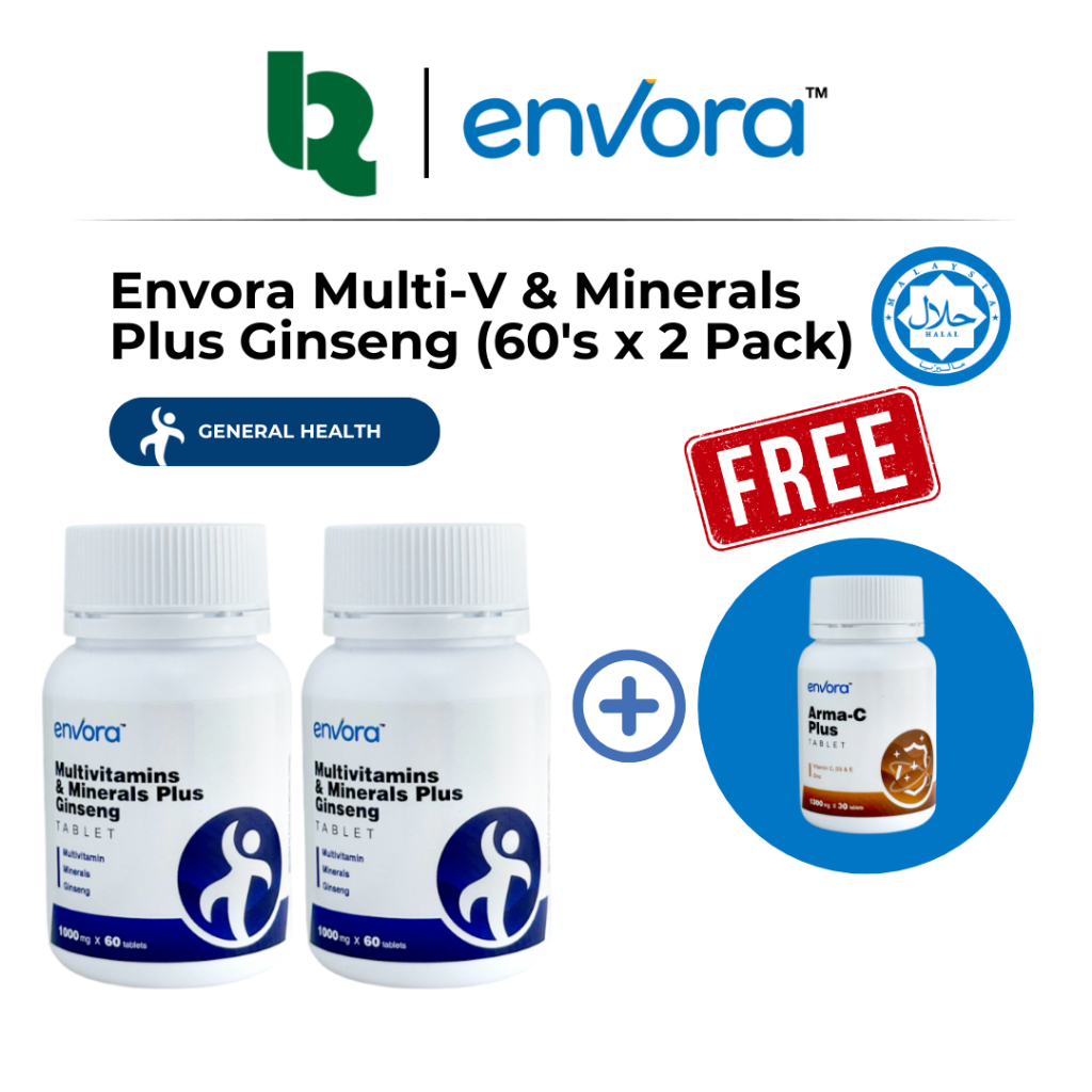 Envora Multi-V & Minerals Plus Ginseng (60's x 2 Pack) | Shopee Malaysia
